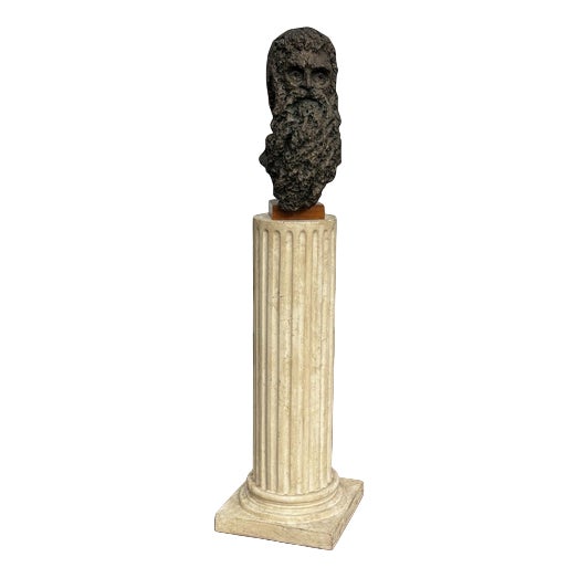 Large Bust on Corinthian Column Display Stand | Chairish