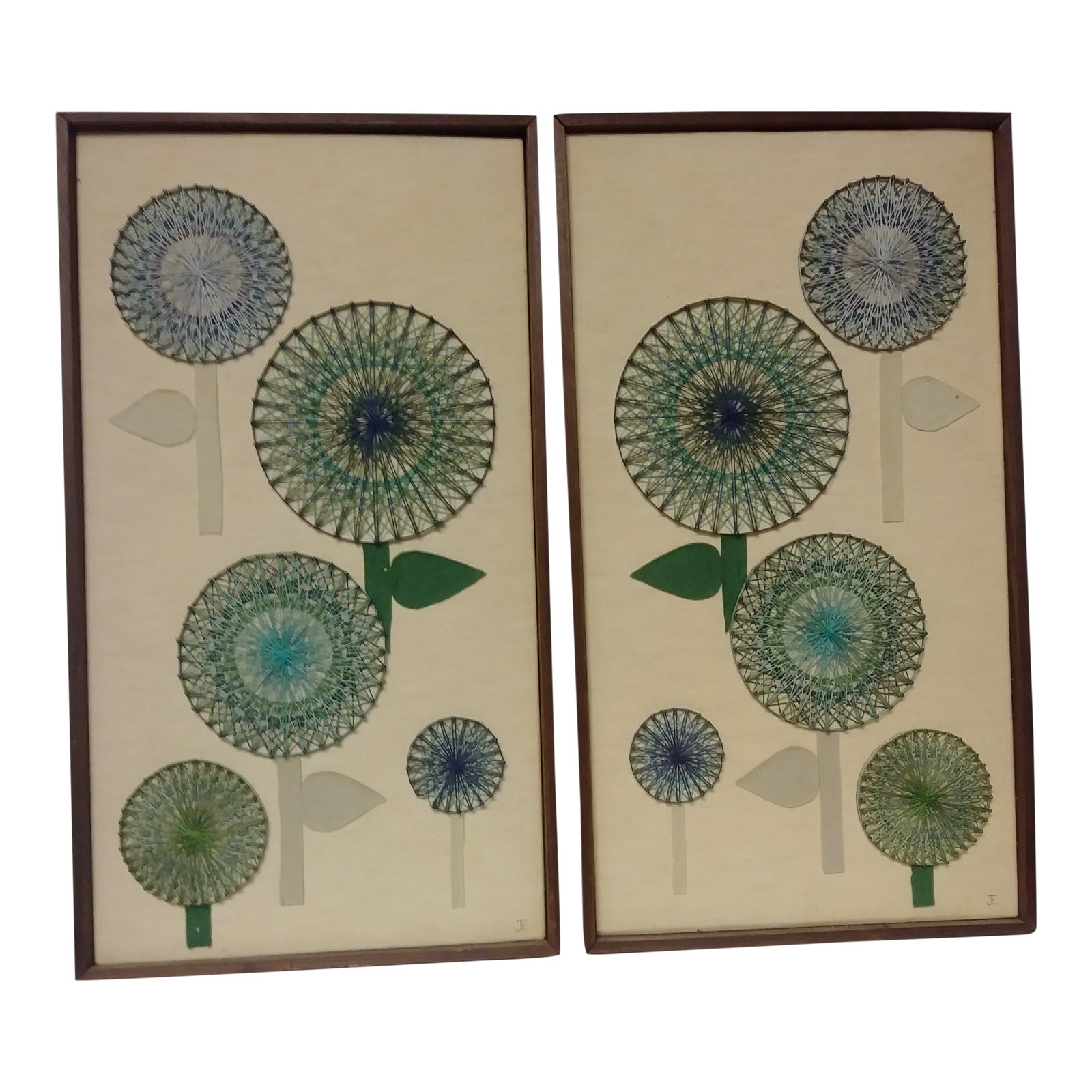Vintage 60s Mid Century String Symmography Art - a Pair | Chairish