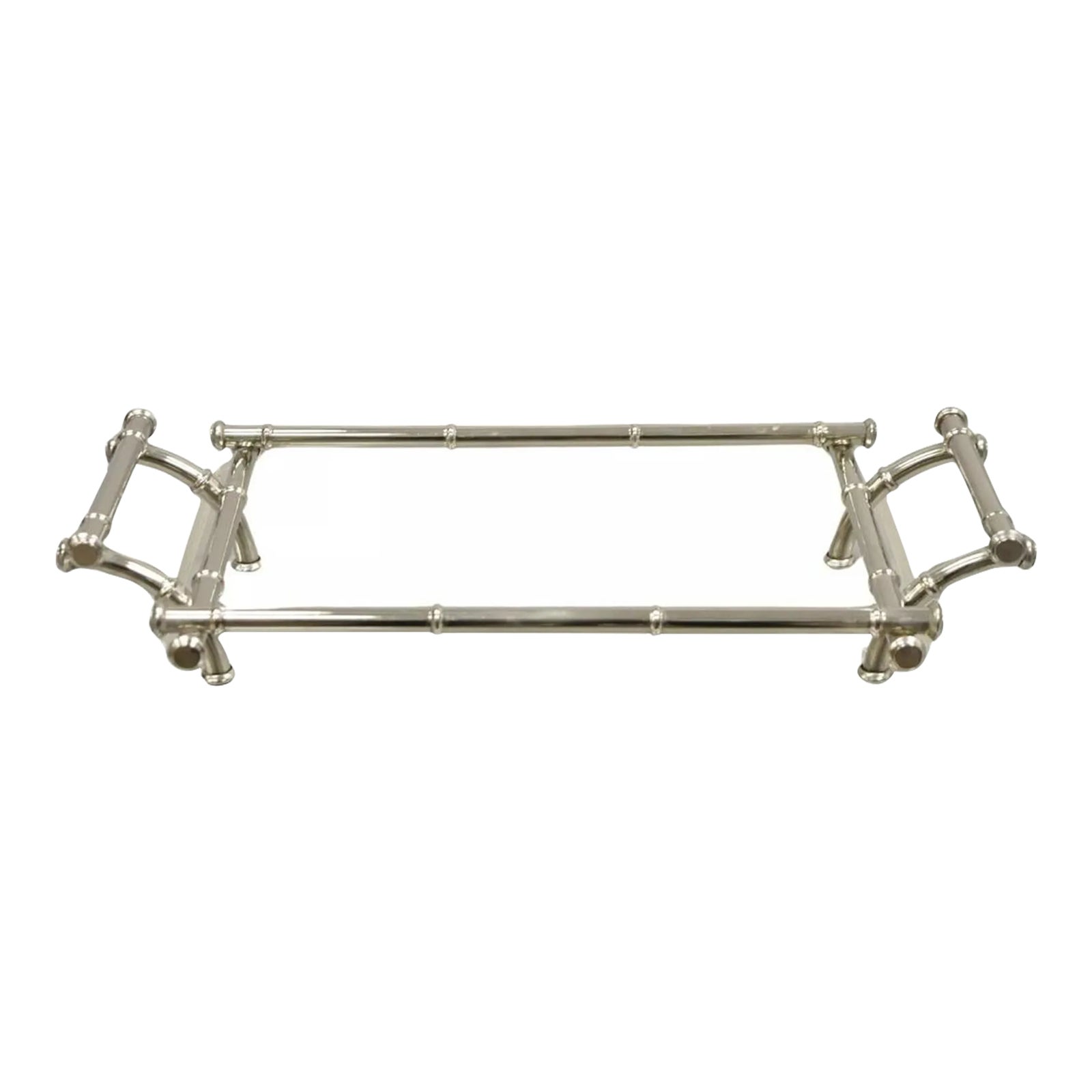 Mid 20th Century Italian Hollywood Regency Faux Bamboo Silverplate ...