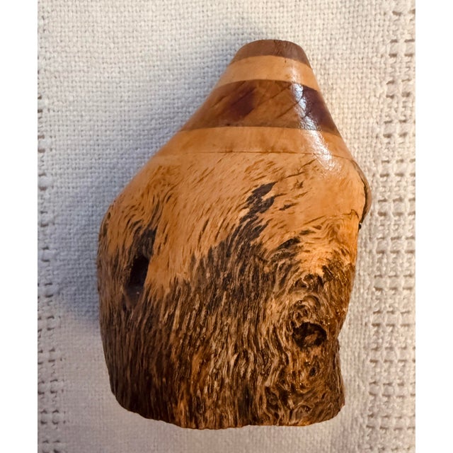 Hand-Crafted Mixed Wood & Burl "Weed Pot" Studio Art Vase | Chairish