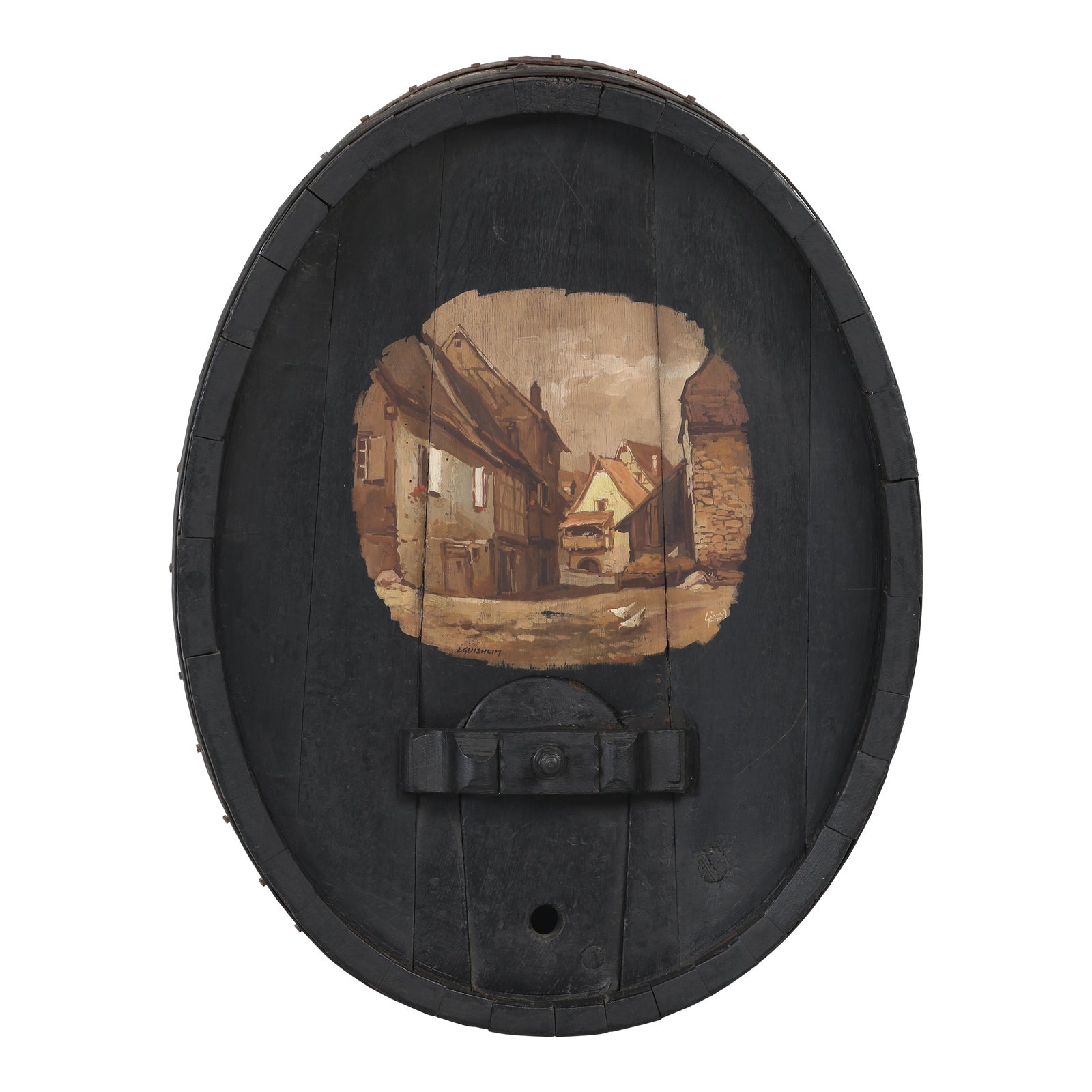 Antique Wine Barrel End Cap Repurposed as Wall Art for Your Wine Room ...