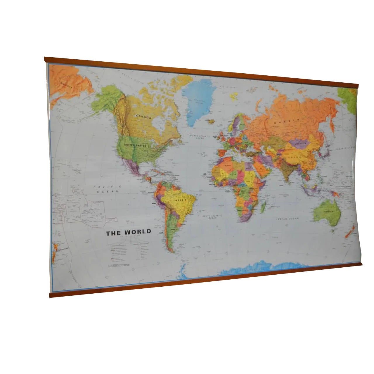 World Map in Laminated Paper | Chairish