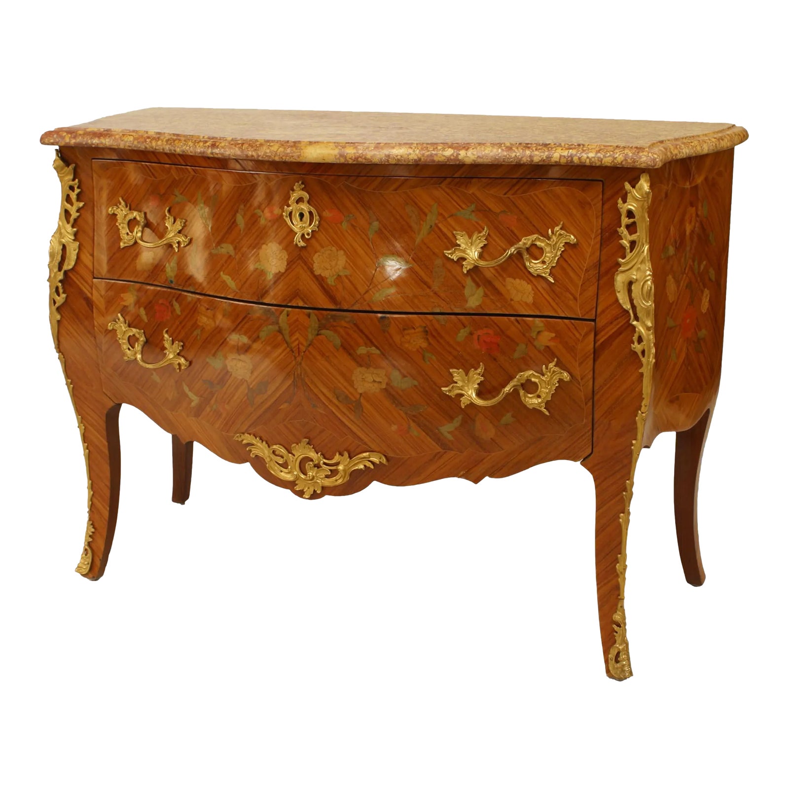 French Louis XV Style Kingwood Commode | Chairish