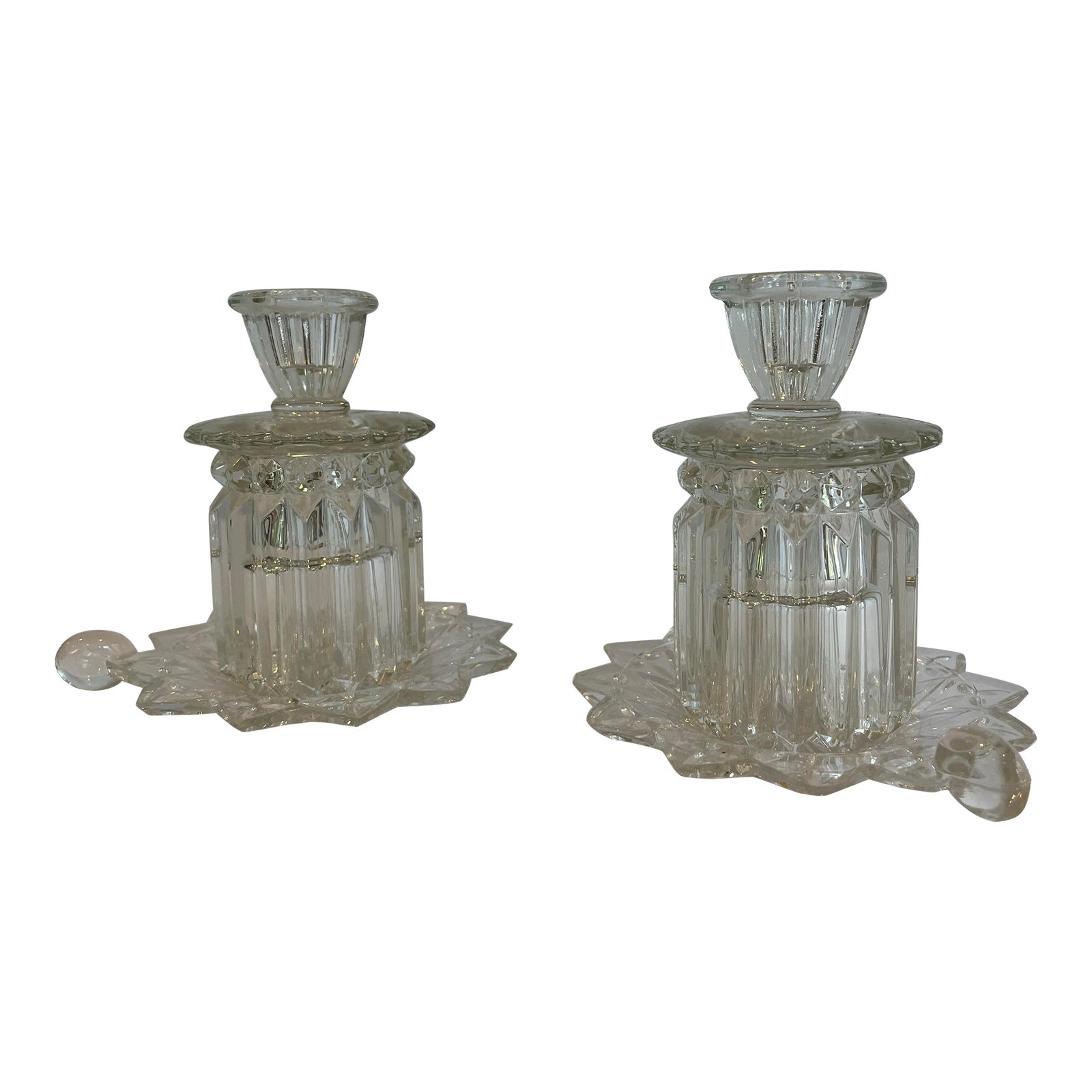 Vintage Cambridge Glass Candlestick Holders- a Pair | Chairish