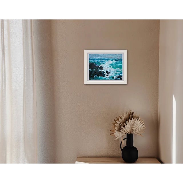 Contemporary Seascape Oil Painting Whitewater Patterns | Chairish