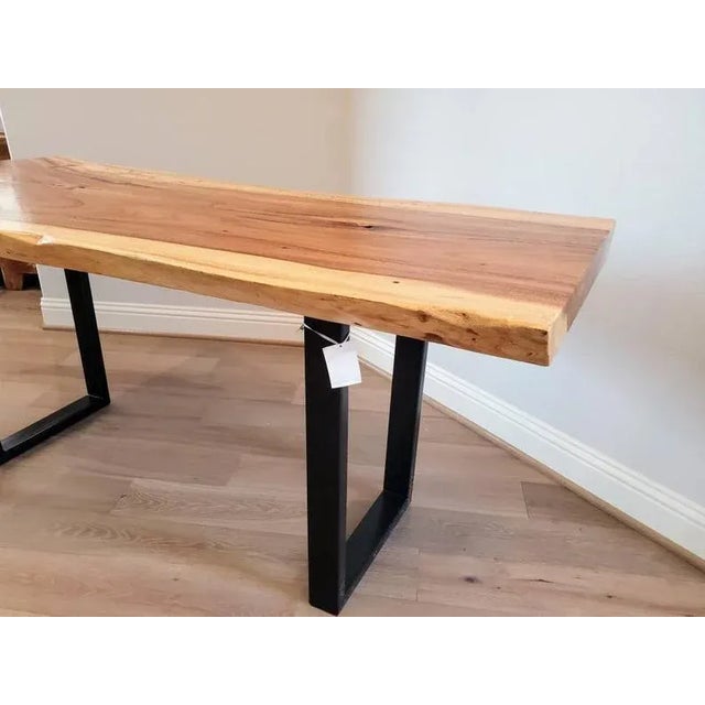 Natural Live Edge Highly Figured Inlaid Ash Slab Table | Chairish