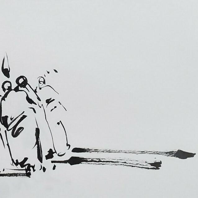 Contemporary Minimalist Figurative Ink Drawing by Jose Trujillo | Chairish