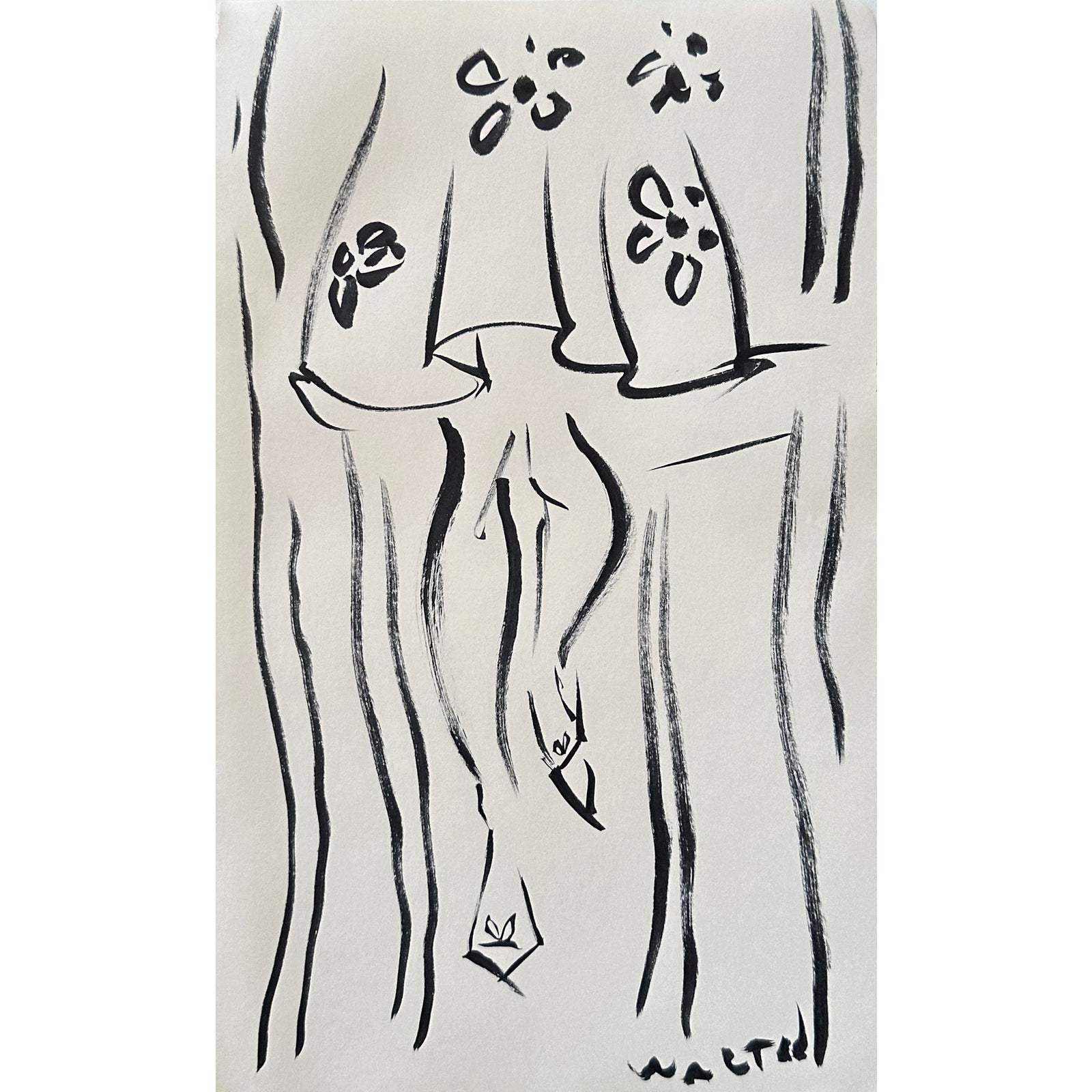Original Abstract Figurative Drawing by Jenny Walton. Ink on Paper. 5 X ...