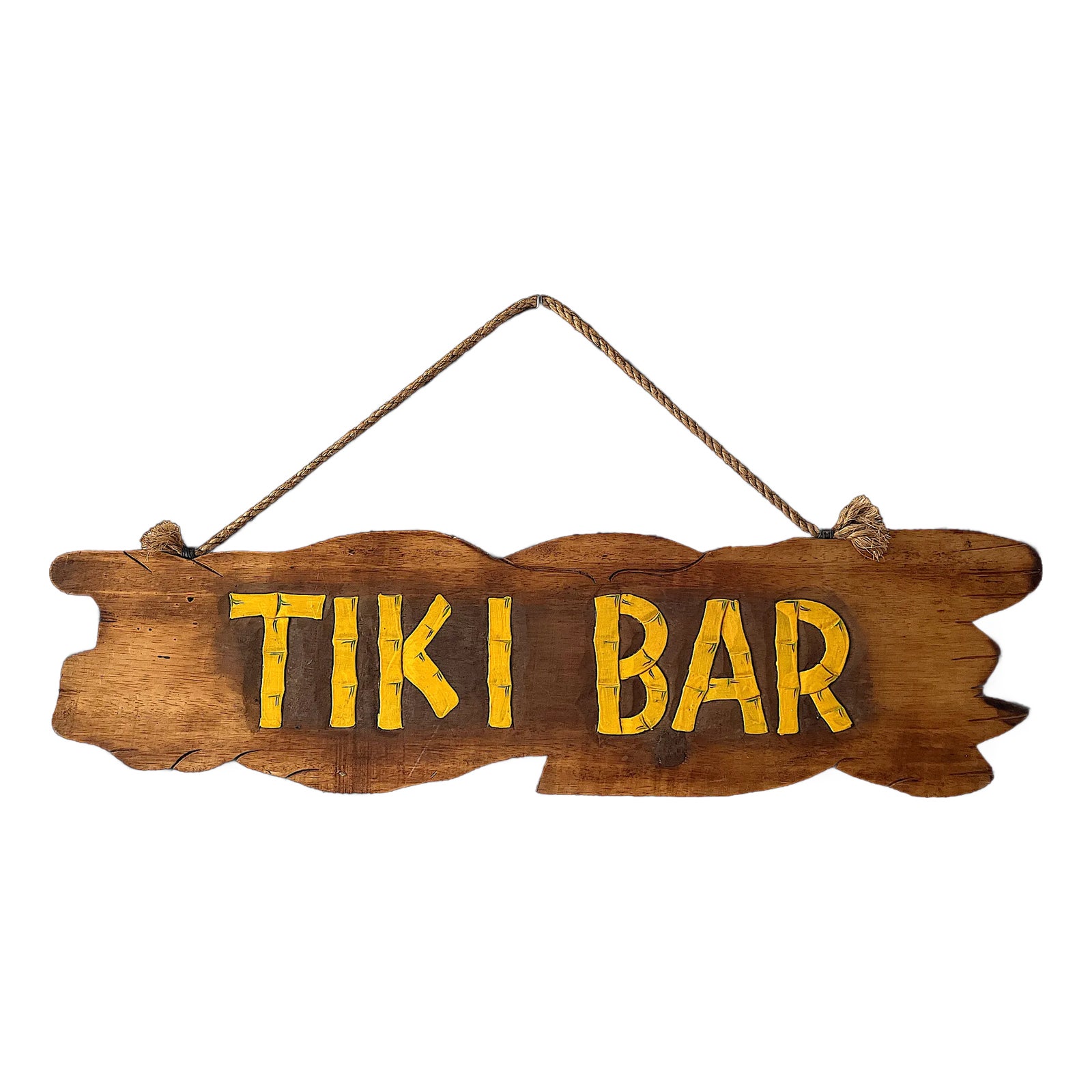 Vintage Large Hand-Carved Wooden Tiki Bar Sign – Rustic & Tropical ...