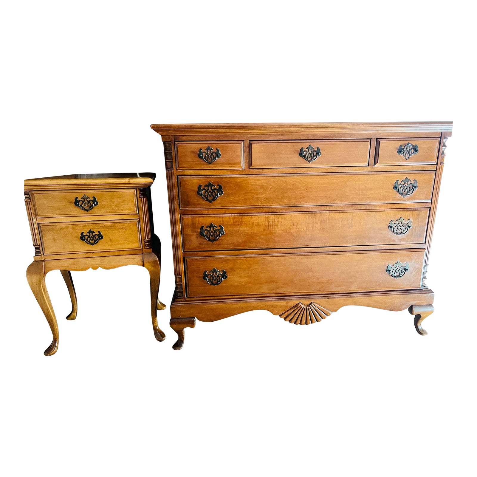 Gilchrist of Boston 1950’s Maple Dresser Set With Chest of Drawers and ...