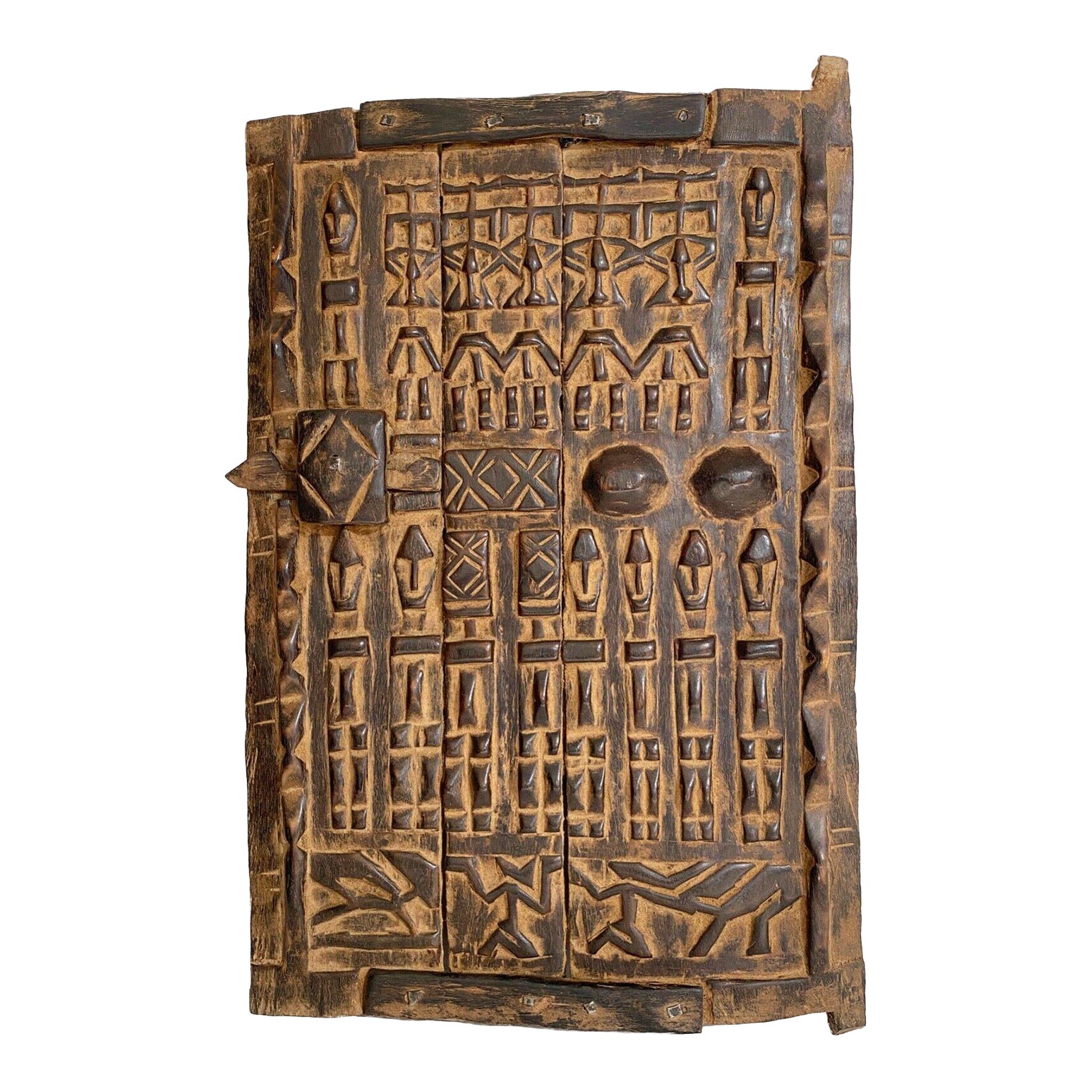 Dogon Granary Door With Ancestors Figures Mali African 25" H | Chairish