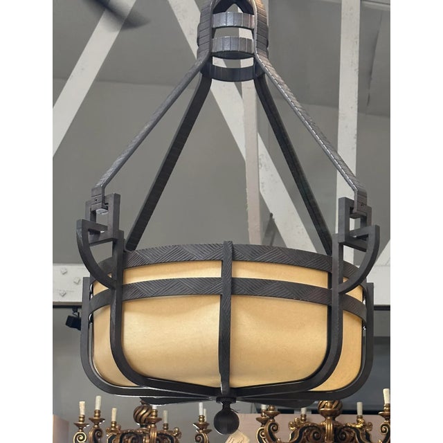 Large Signed Paul Ferrante Pounded Wrought Iron Manhattan III ...