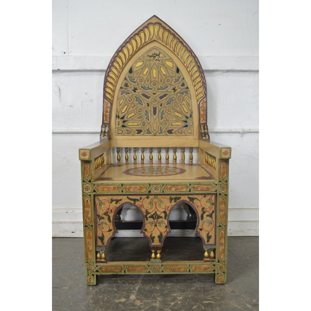 Middle Eastern Decorated Hall Chairs - a Pair | Chairish