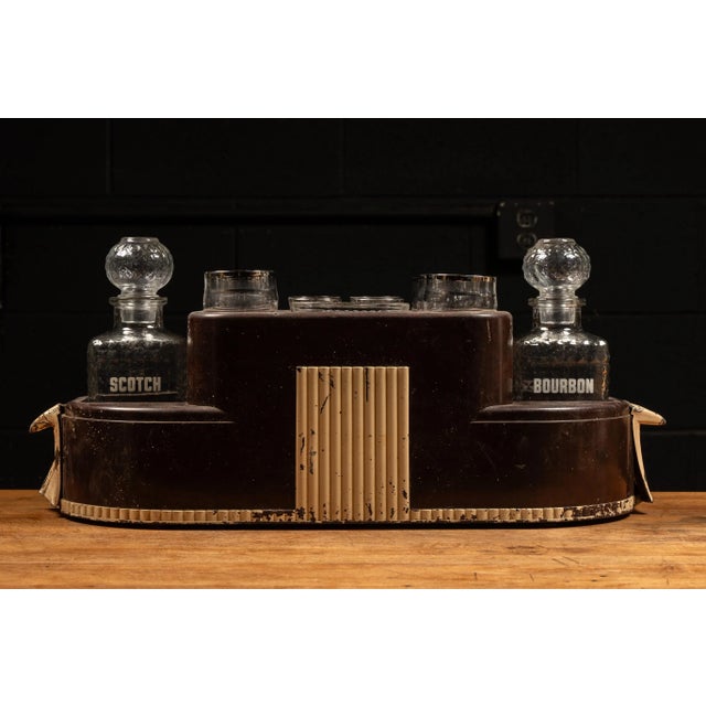 1930s Art Deco Bakelite Bar Caddy Set- 14 Pieces | Chairish