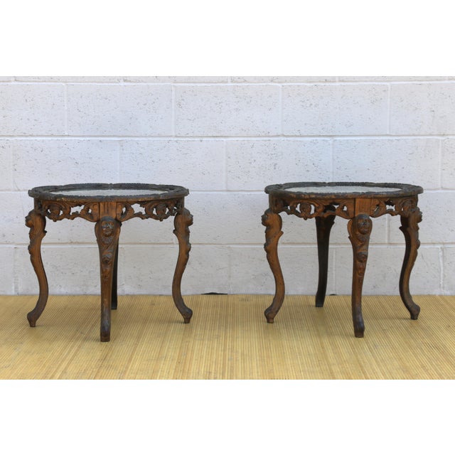 Vintage Pair of Metal Cherub Angel Side/End Table With | Chairish