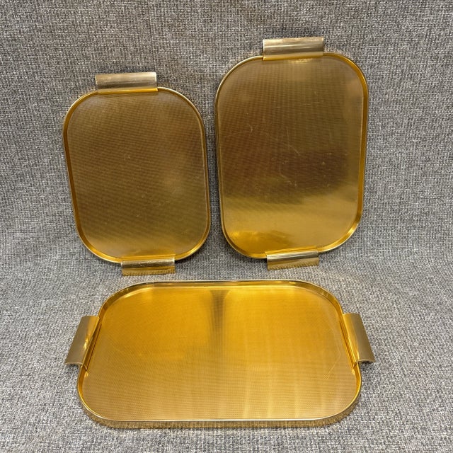 1960s Kaymet Aluminum Tray - Set of Three | Chairish