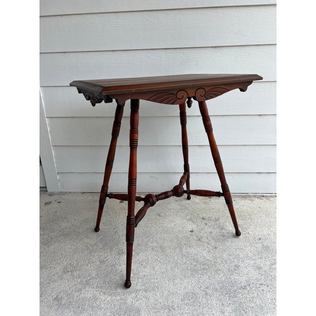 Early 1900's Victorian Side Table With Turned Bobbin Legs, Spindle and ...