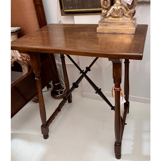Formations Furniture Iron & Walnut Trestle Console Table | Chairish