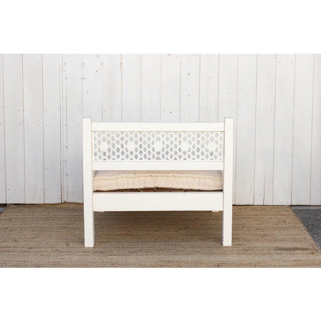 Floral Jali Antique White Club Chair | Chairish