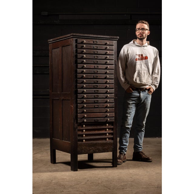 Early 20th Century Wooden Document Cabinet | Chairish