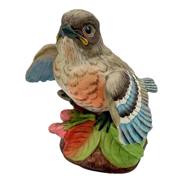 Mid-Century Boehm Porcelain Figurine, Fledging Bluebird | Chairish