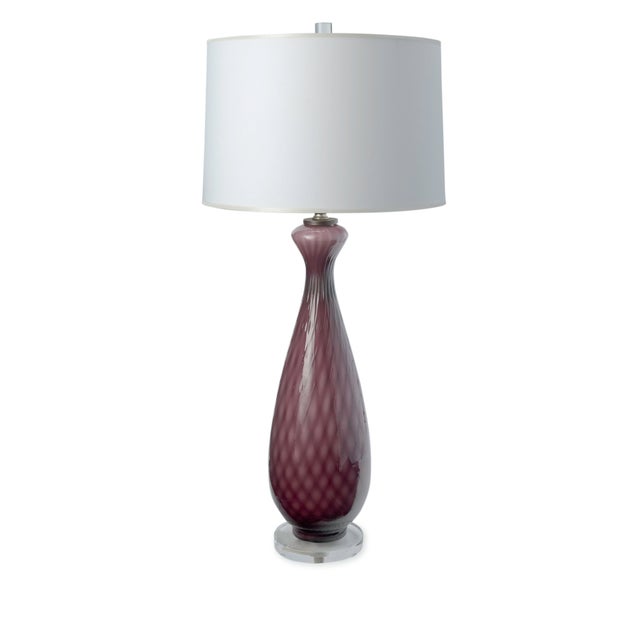 Vintage Purple Murano Glass Table Lamp | Chairish