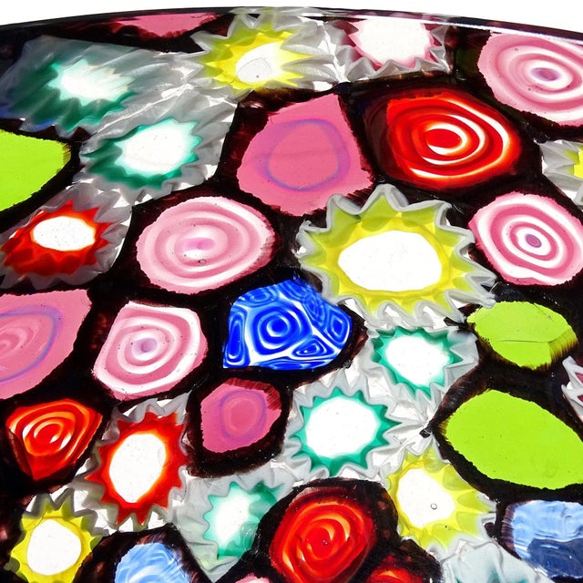 Fratelli Toso Murano Vintage Millefiori Flowers Bullseye Mosaic Italian ...