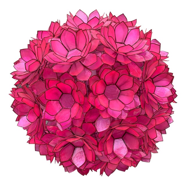 Worlds Away Venus Pink Lotus Capiz Shell Pendant Light Chandelier ...