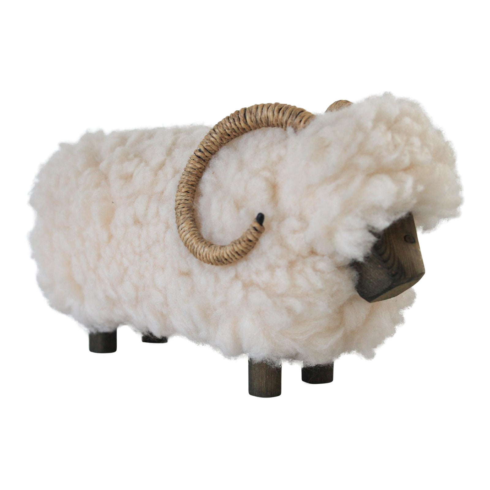 Vintage Folk Art Sheep Figure | Chairish