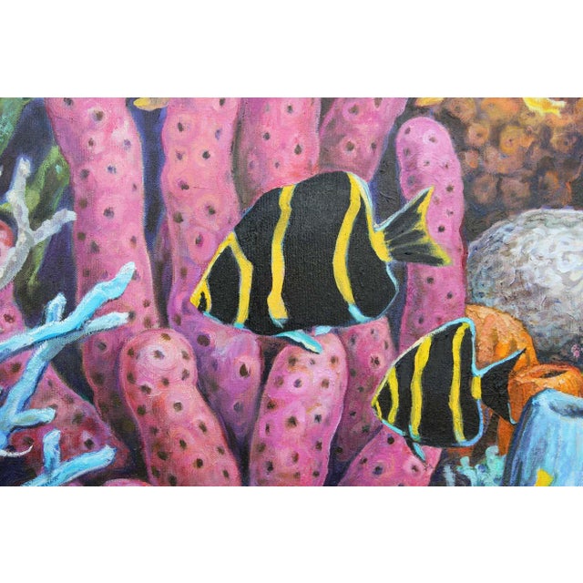 Henry David Potwin "Large Underwater Fish Painting" Colorful Realist ...