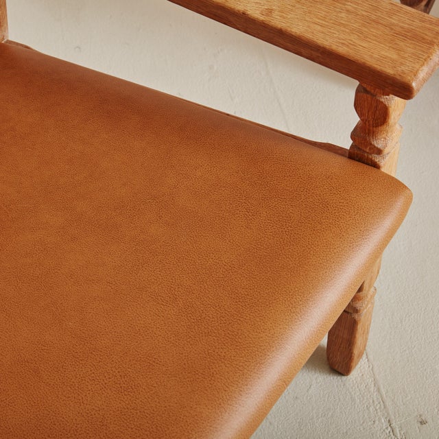 Oak + Camel Leather Razorblade Armchairs Attributed to Henning ...