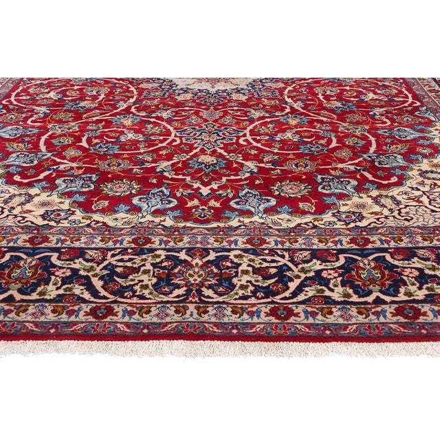 Vintage Red Persian Isfahan Rug - 10'11 X 15'01 | Chairish