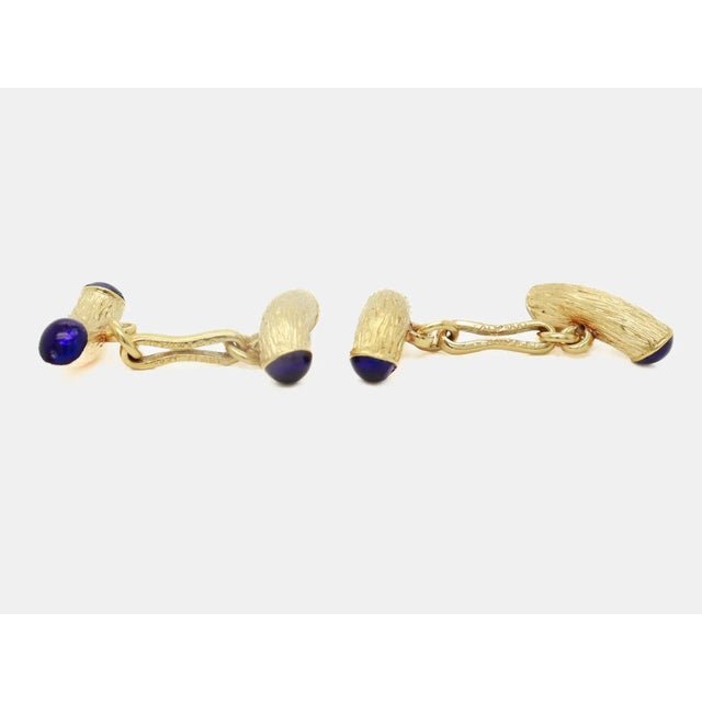 Pair of Mid-Century Modern Tiffany & Co. 18k Gold & Blue Enamel ...