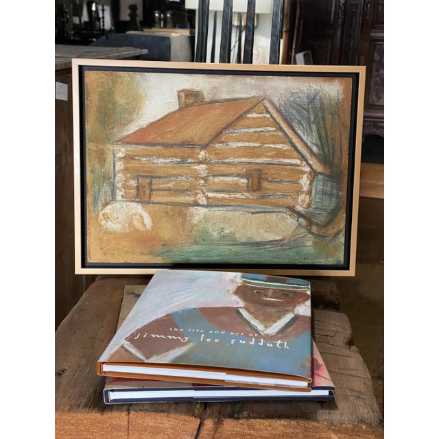 Jimmy Lee Sudduth Folk Art Painting 1970’s Cabin Organic Materials ...