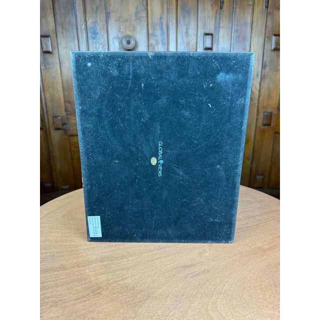 Colorful Decorative Coffee Table Box With Hand Blown Glass Top | Chairish