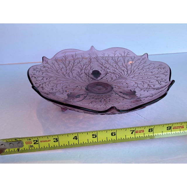 1930s Fenton Amethyst Silvertone Wisteria Bowl Depression Glass | Chairish