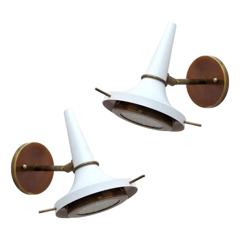 Italian Lens Wall Lights | Chairish