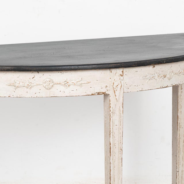 Swedish White Demi Lune Side Table, Circa 1860-80 | Chairish