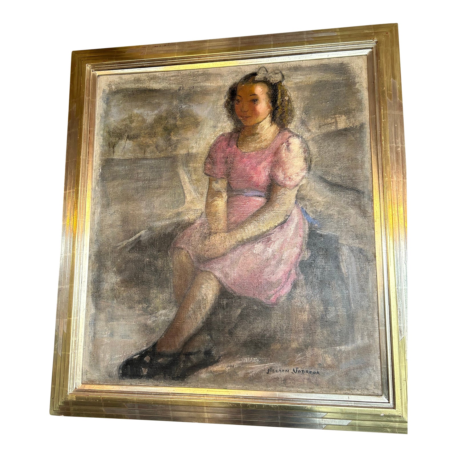 1960s Artwork Oil Painting by Neeson Jobrega, Framed | Chairish