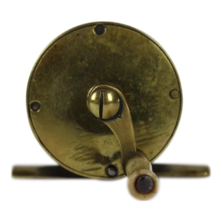 Vintage Brass Fishing Reel | Chairish