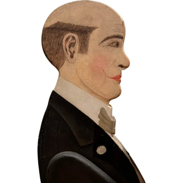 Antique Hand-Painted Floor Standing Wooden Butler Waiter Stand | Chairish