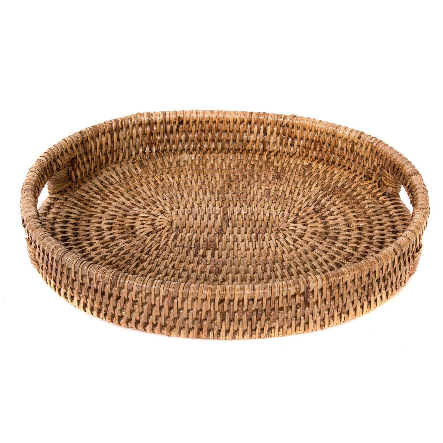 Artifacts Rattan Oval Tray | Chairish