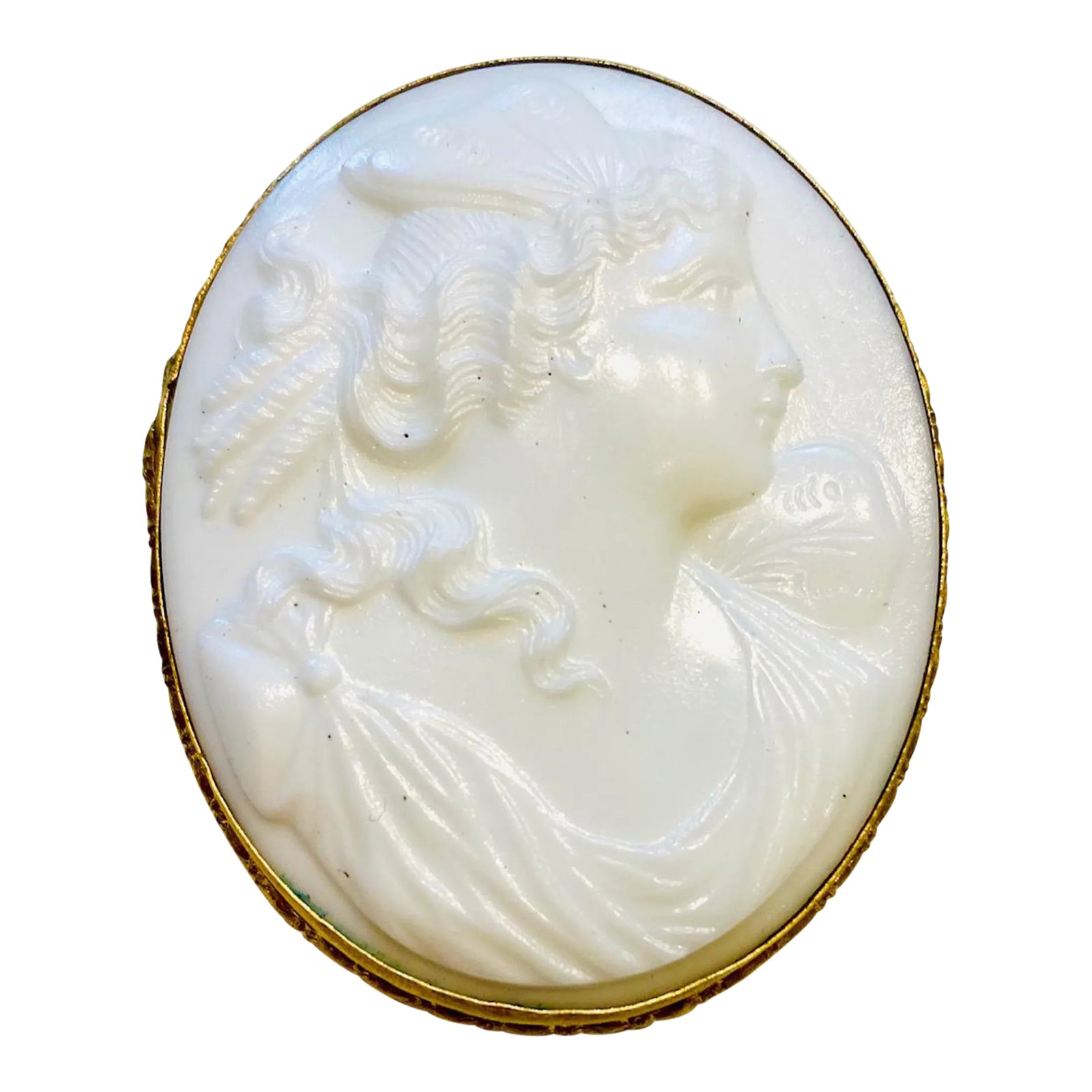 Victorian Shell Cameo Pin | Chairish