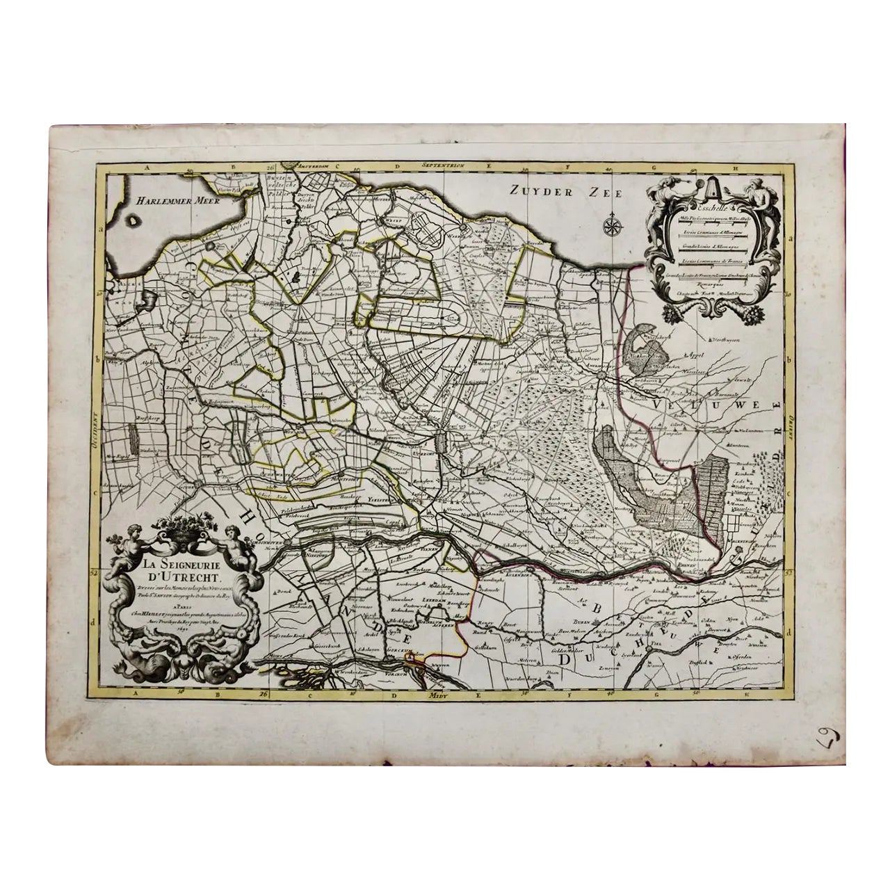 Utrecht, Netherlands: A Large 17th Century Hand-Colored Map by Sanson ...