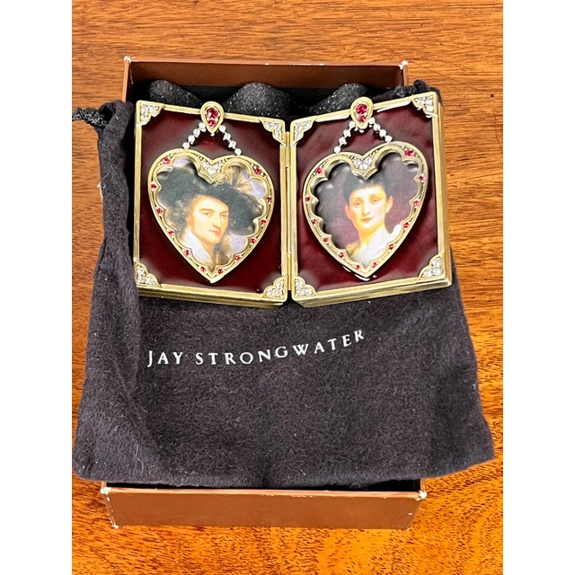 New in Box Jay Strongwater Bejeweled Enamel Double Heart Picture Frame ...