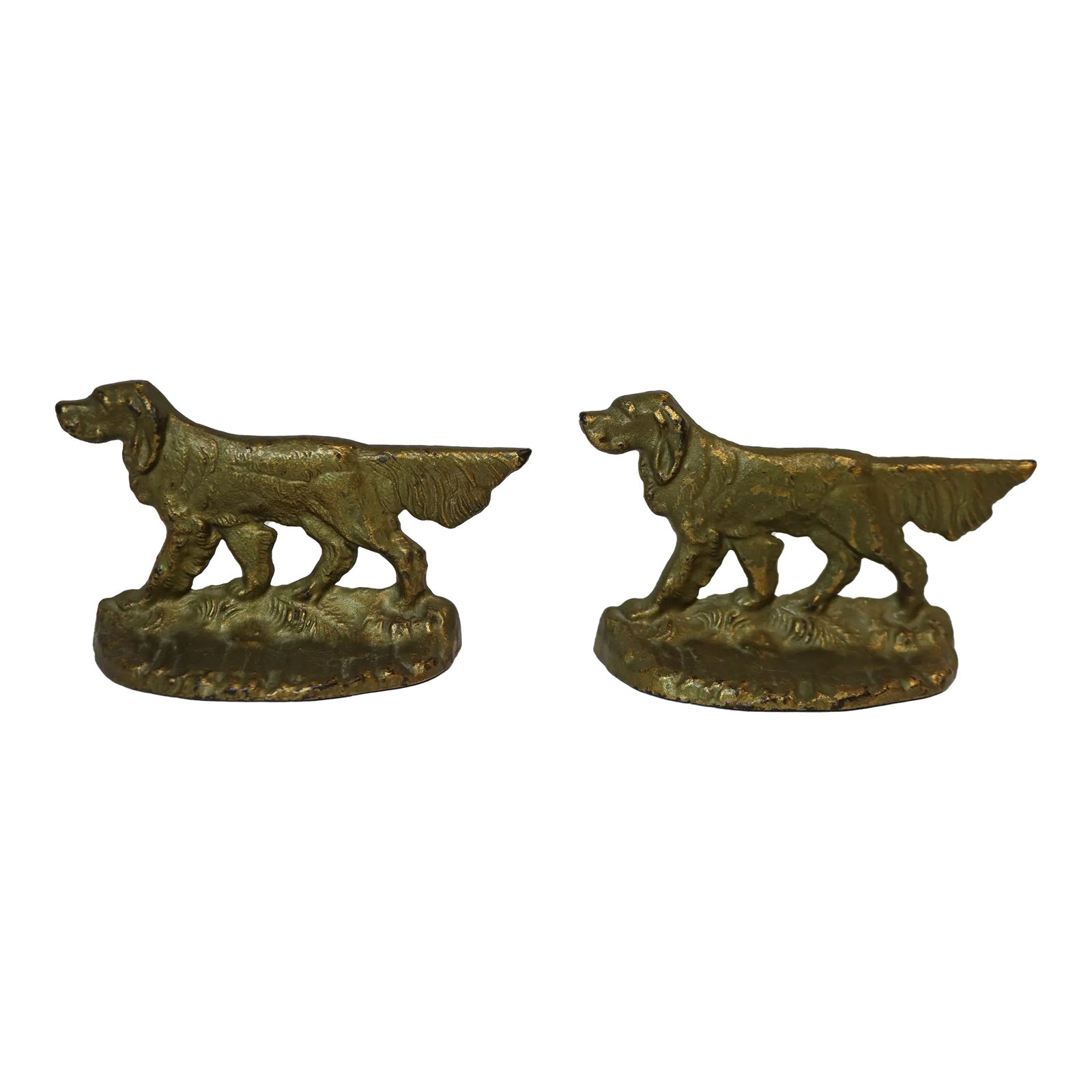 Antique Cast Iron Hunting Setter Bookends - a Pair | Chairish