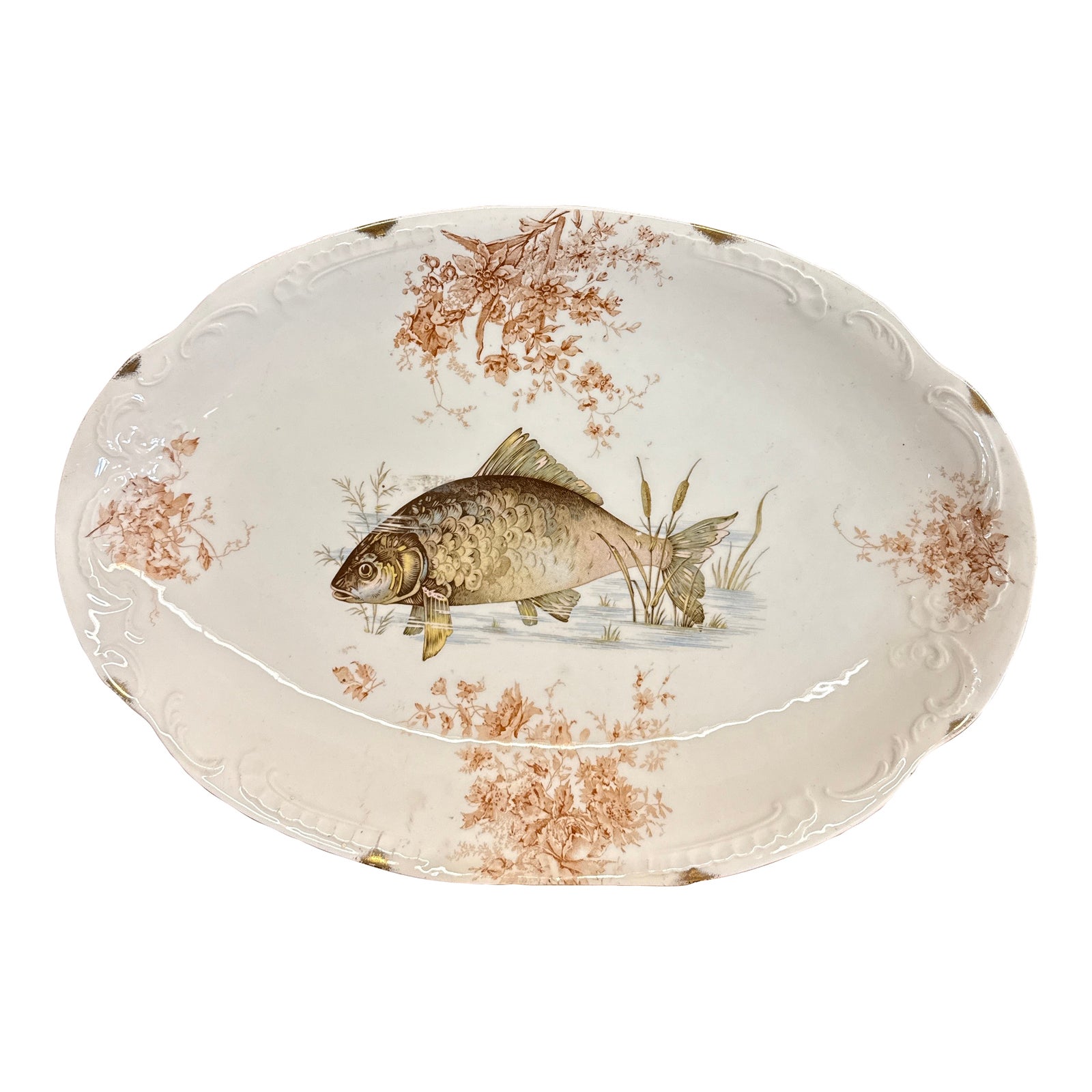 Antique Austrian Fish Platter Large | Chairish
