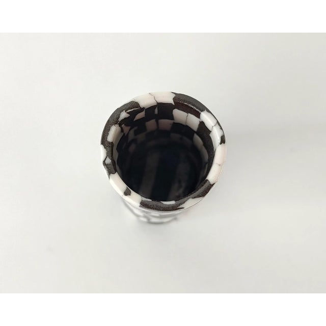 Black and White Miniature Distorted Checker Ceramic Bud Vase by Fizzy ...