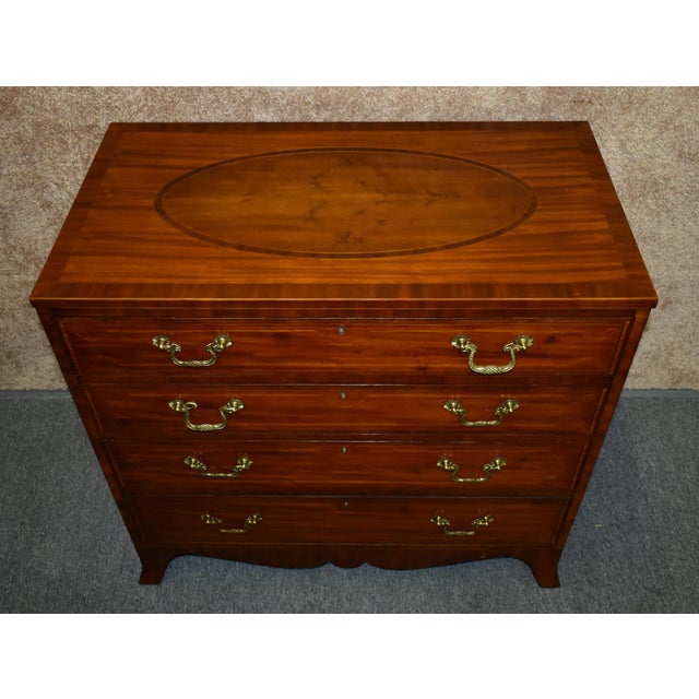 Vintage Stuart Swan Inlaid Mahogany Regency Style Four Drawer Chest of ...