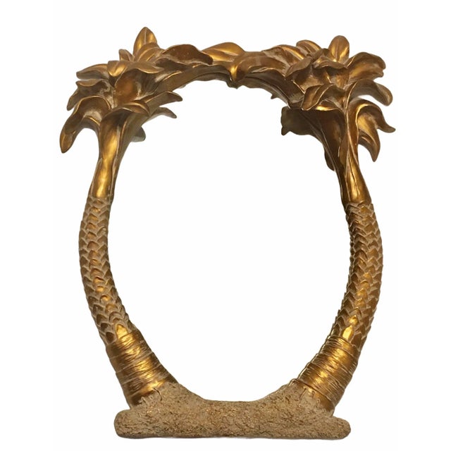 Vintage Hand Painted Gold Palm Tree Mirror - a Pair | Chairish